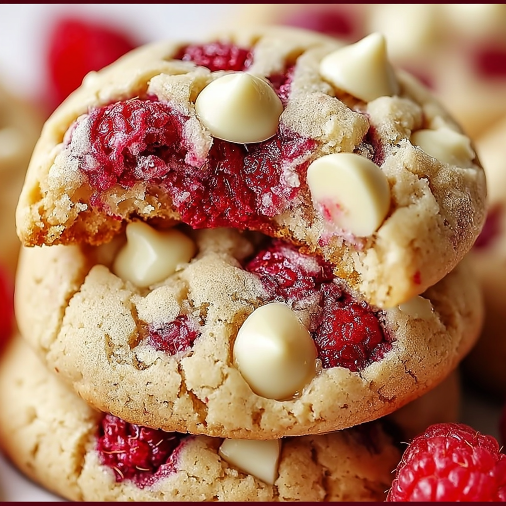 White Chocolate and Raspberry Cookies - Recipes By Clare